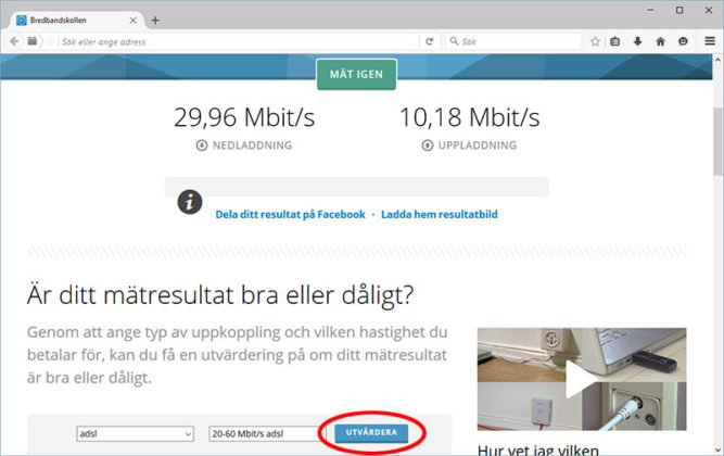Testa hastigheten med Bredbandskollen | enkelteknik.se
