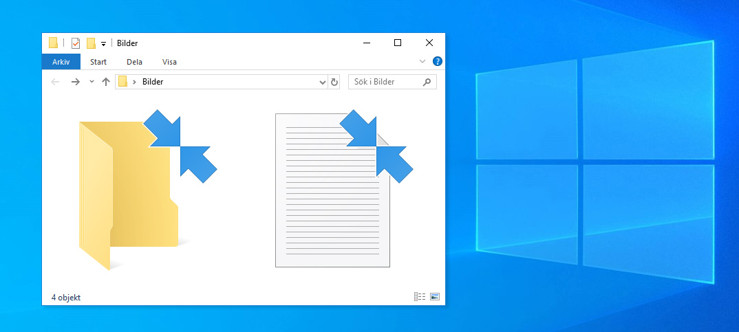 Ta bort de blå pilarna från mappar och filer i Windows 10 | enkelteknik.se